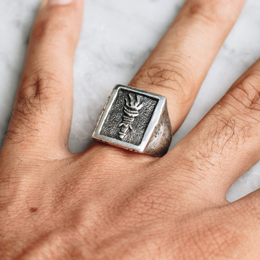 ENLIGHTENMENT TORCH RING | 925 STERLING SILVER