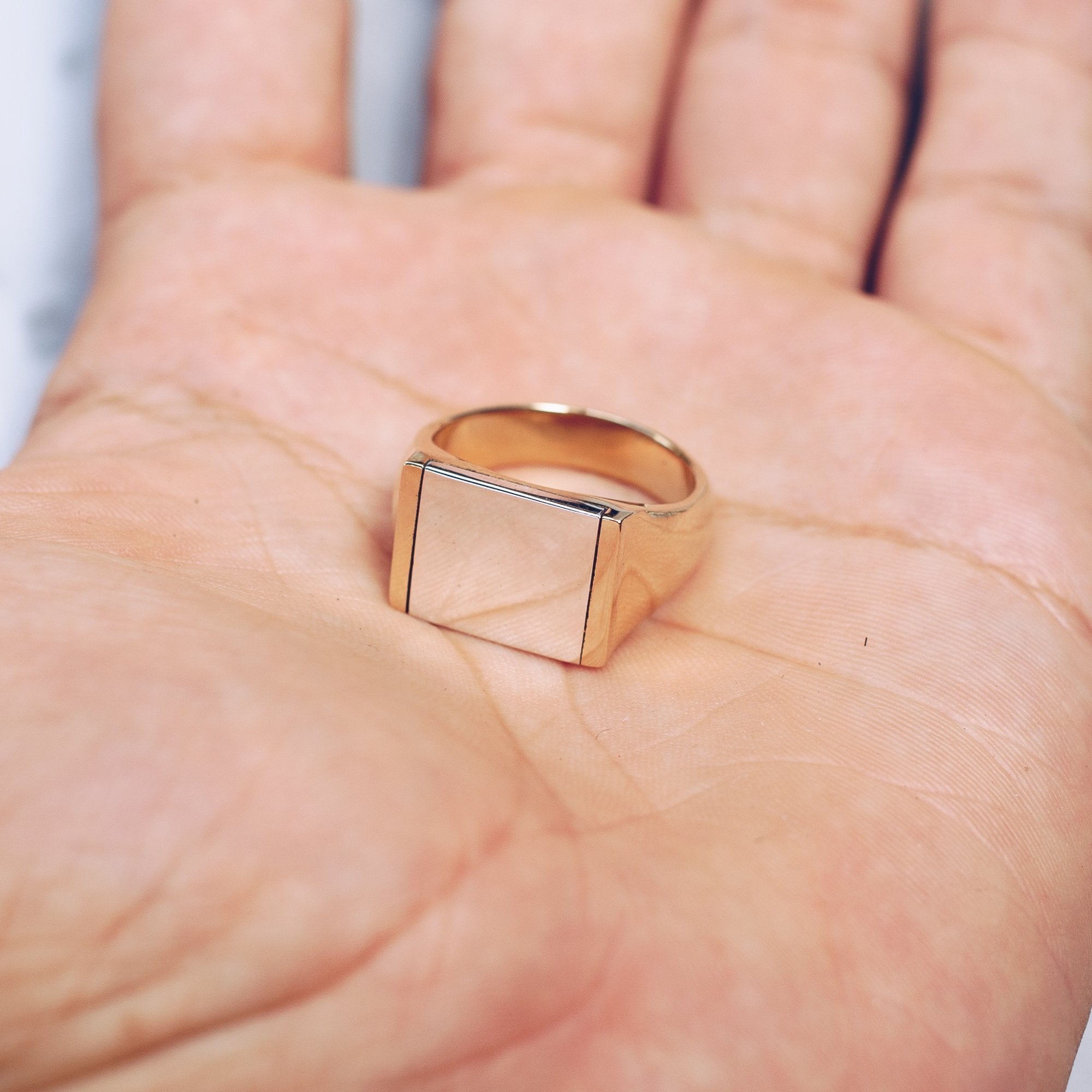 MIXED METALS FLAT TOP RING | BRASS