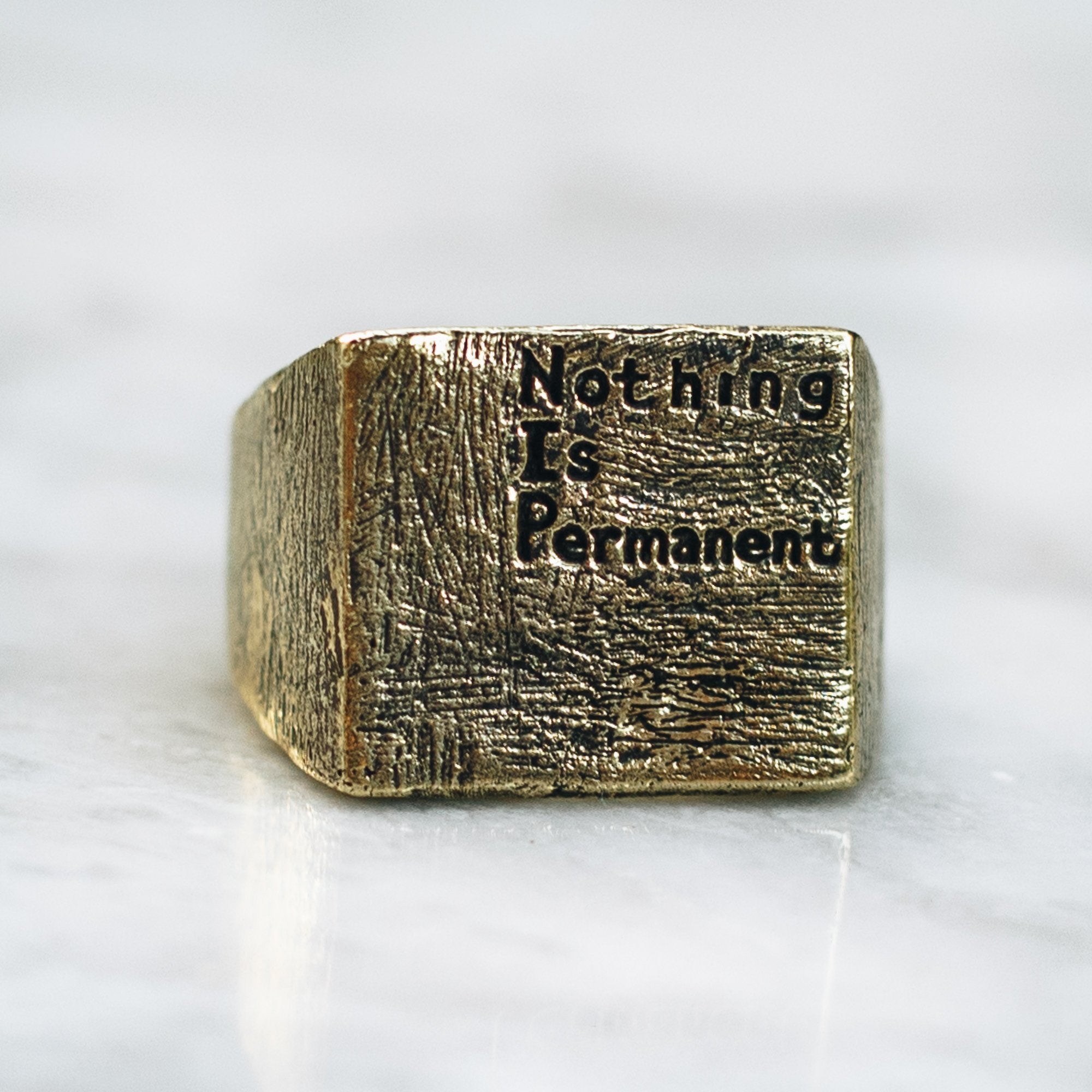 NOTHING IS PERMANENT RING | BRASS