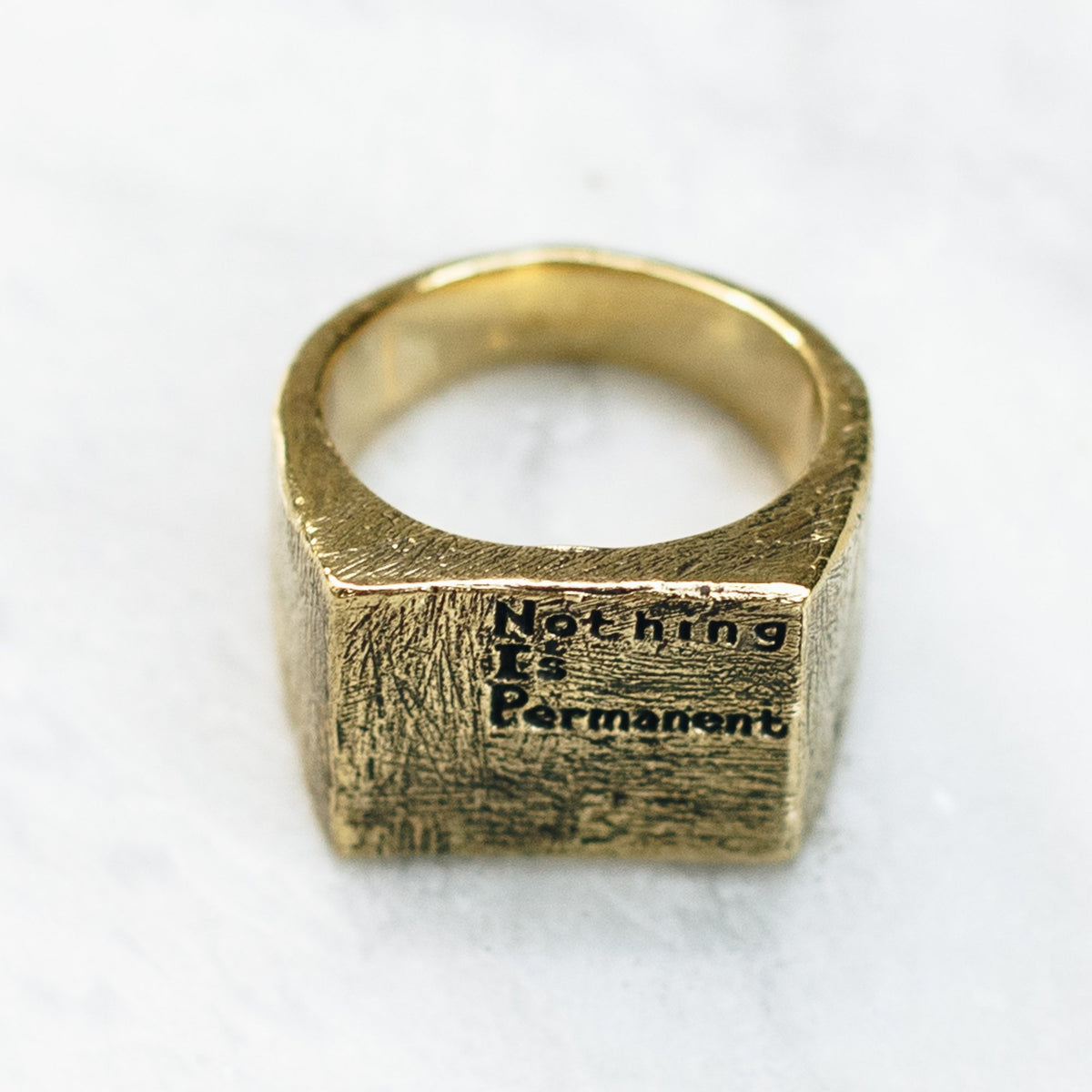 NOTHING IS PERMANENT RING | BRASS