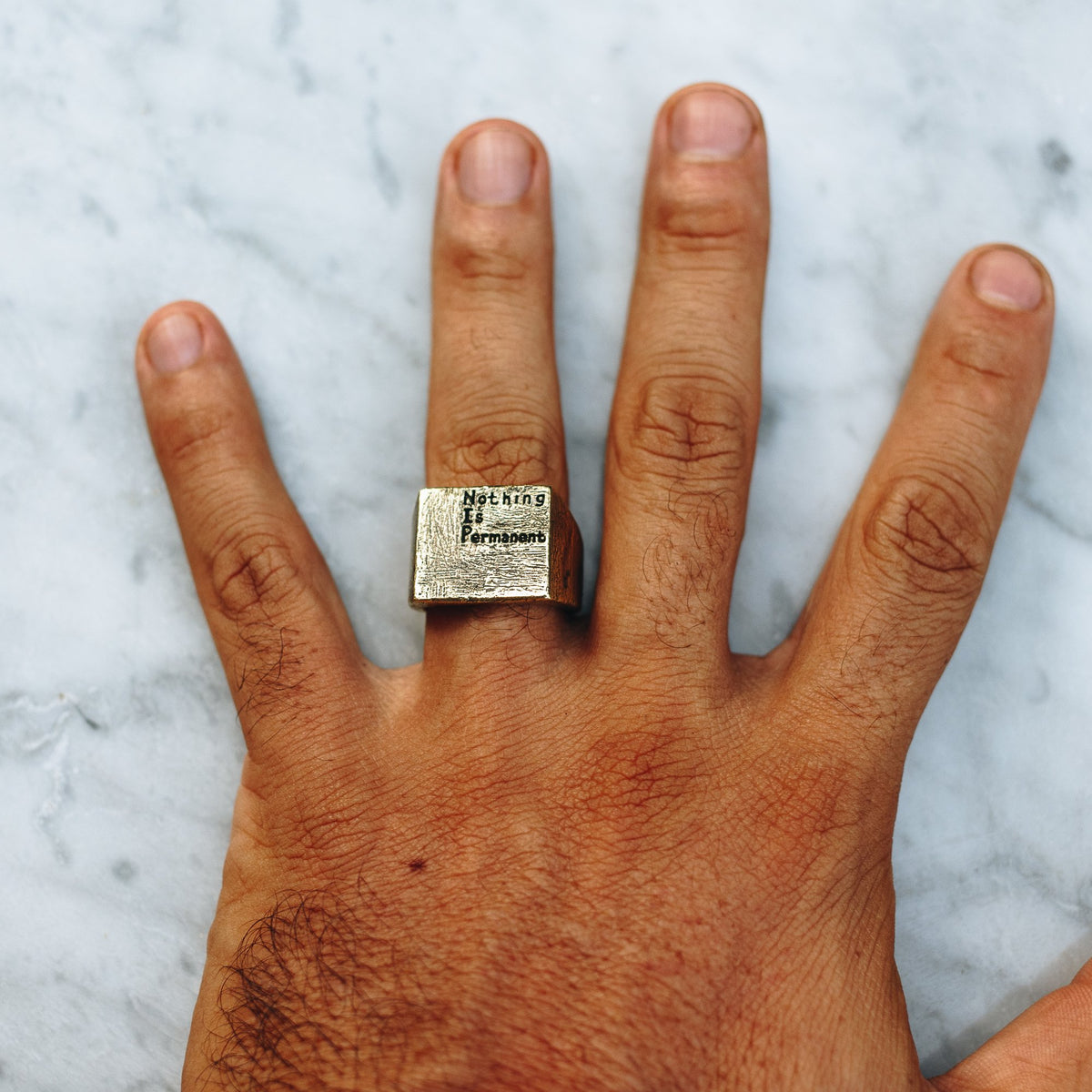 NOTHING IS PERMANENT RING | BRASS
