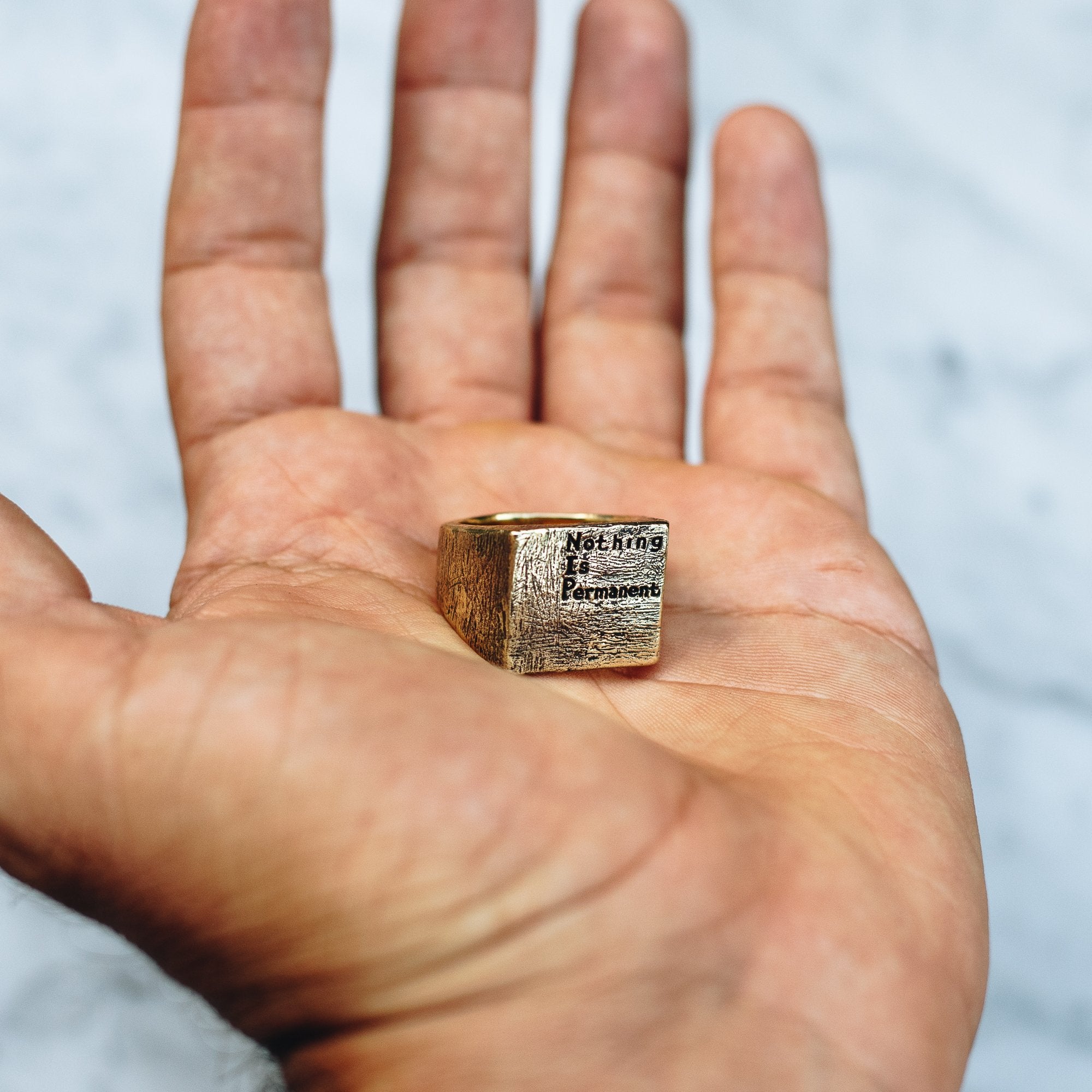 NOTHING IS PERMANENT RING | BRASS