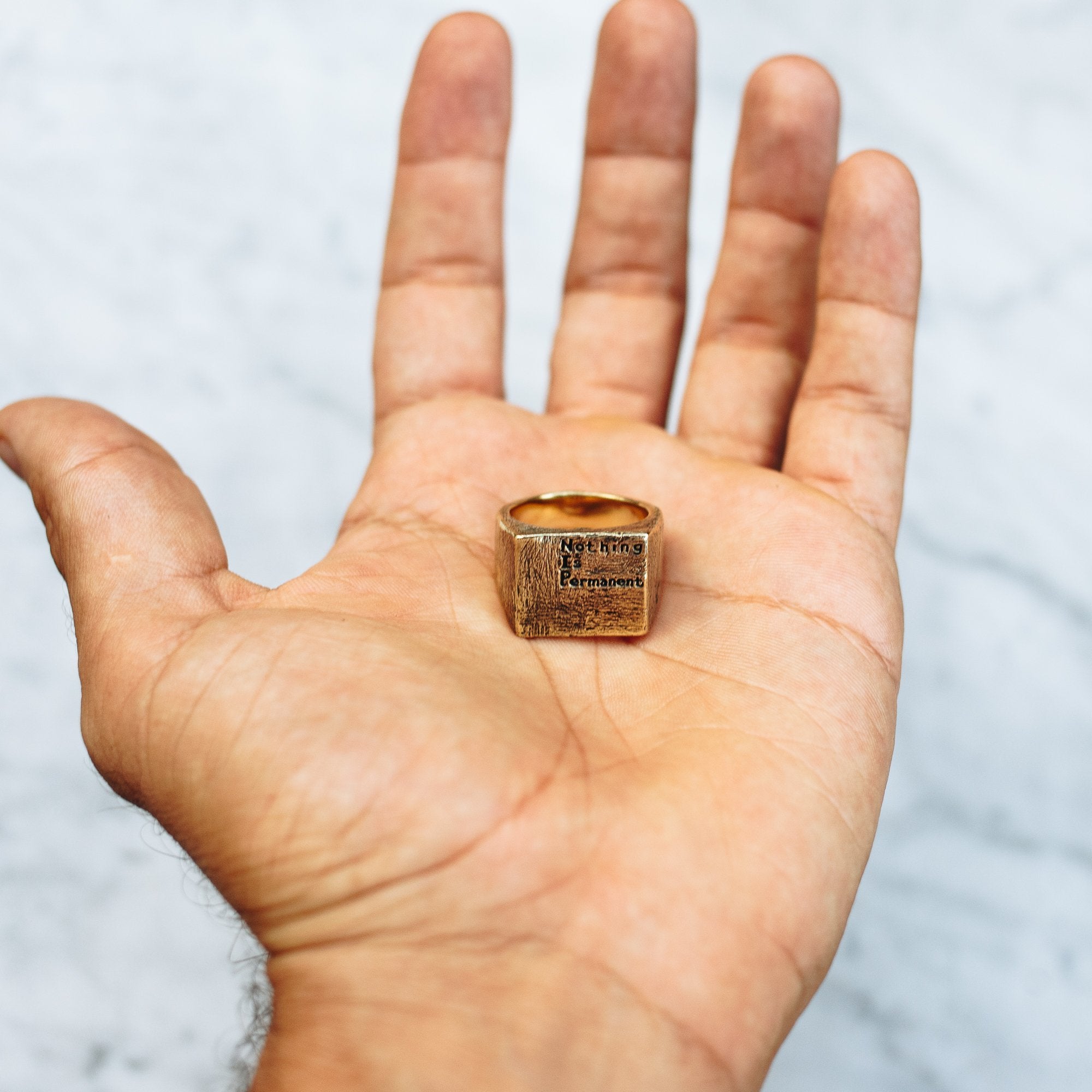 NOTHING IS PERMANENT RING | BRASS