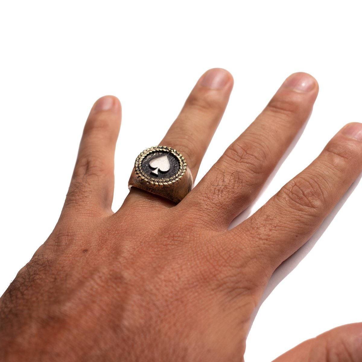 ACE OF SPADES RING | BRASS W/925 STERLING SILVER EMBLEM