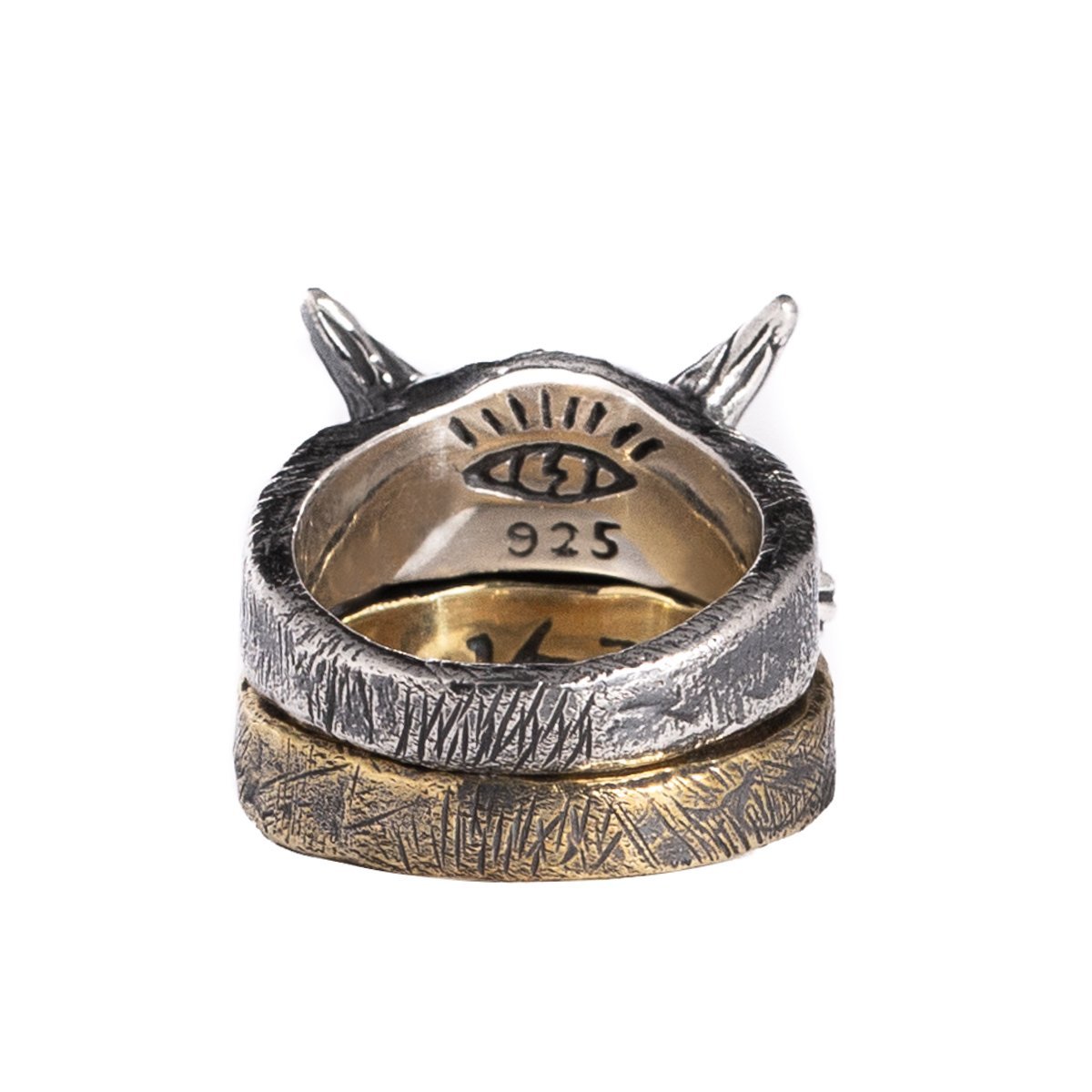 HANNYA STACKED RINGS | 925 STERLING SILVER & BRASS