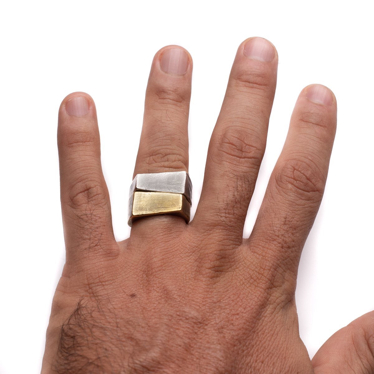 SAHA STACKED RINGS | 925 STERLING SILVER & BRASS