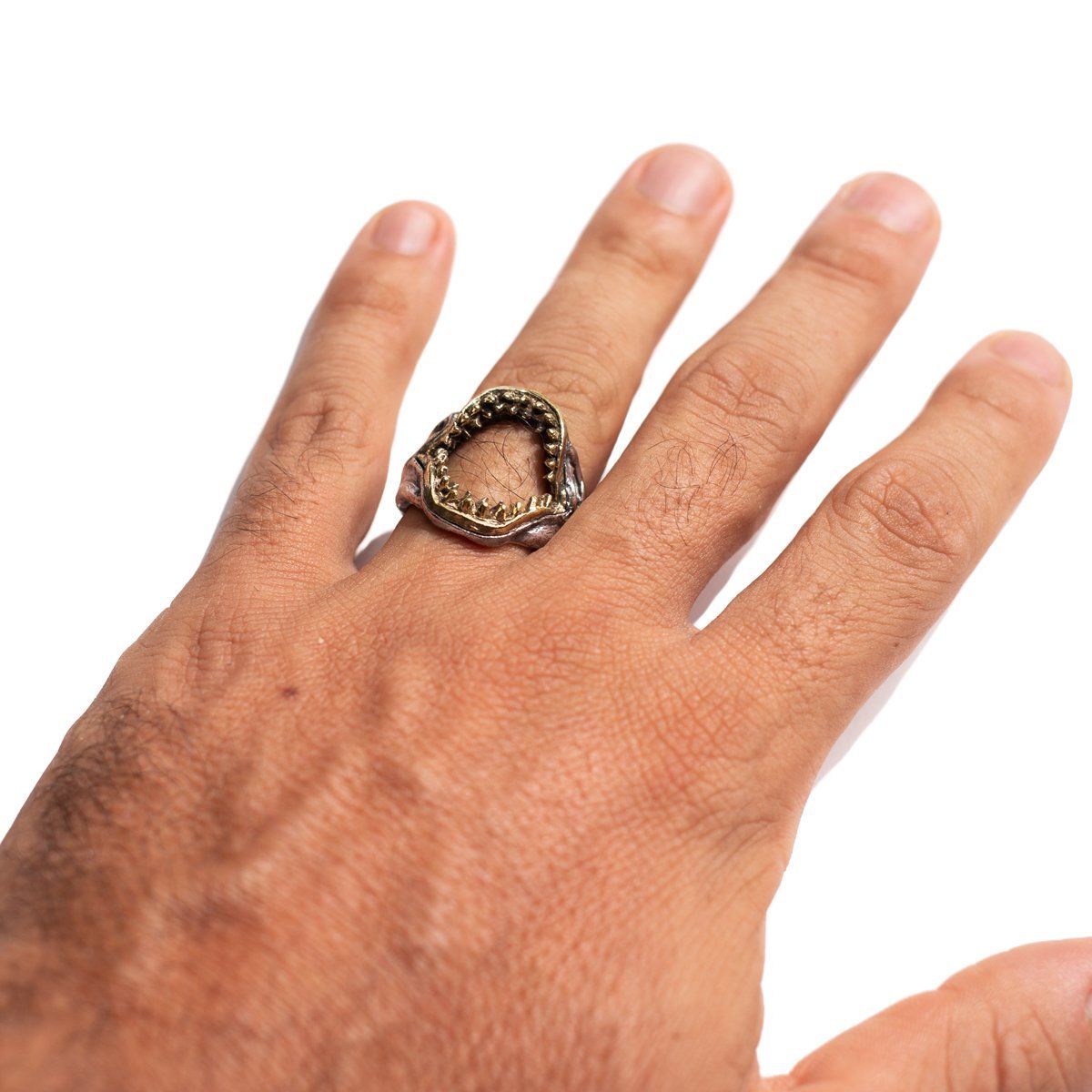 SHARK JAW RING | 925 STERLING SILVER W/BRASS