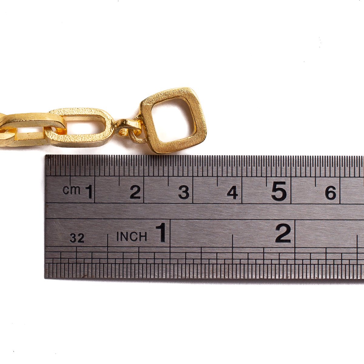 SMALL RECTANGULAR CHAIN NECKLACE | 24K GOLD PLATED