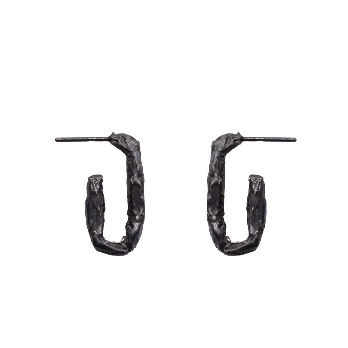 ULA OPEN LOOP EARRINGS | OXIDIZED 925 STERLING SILVER