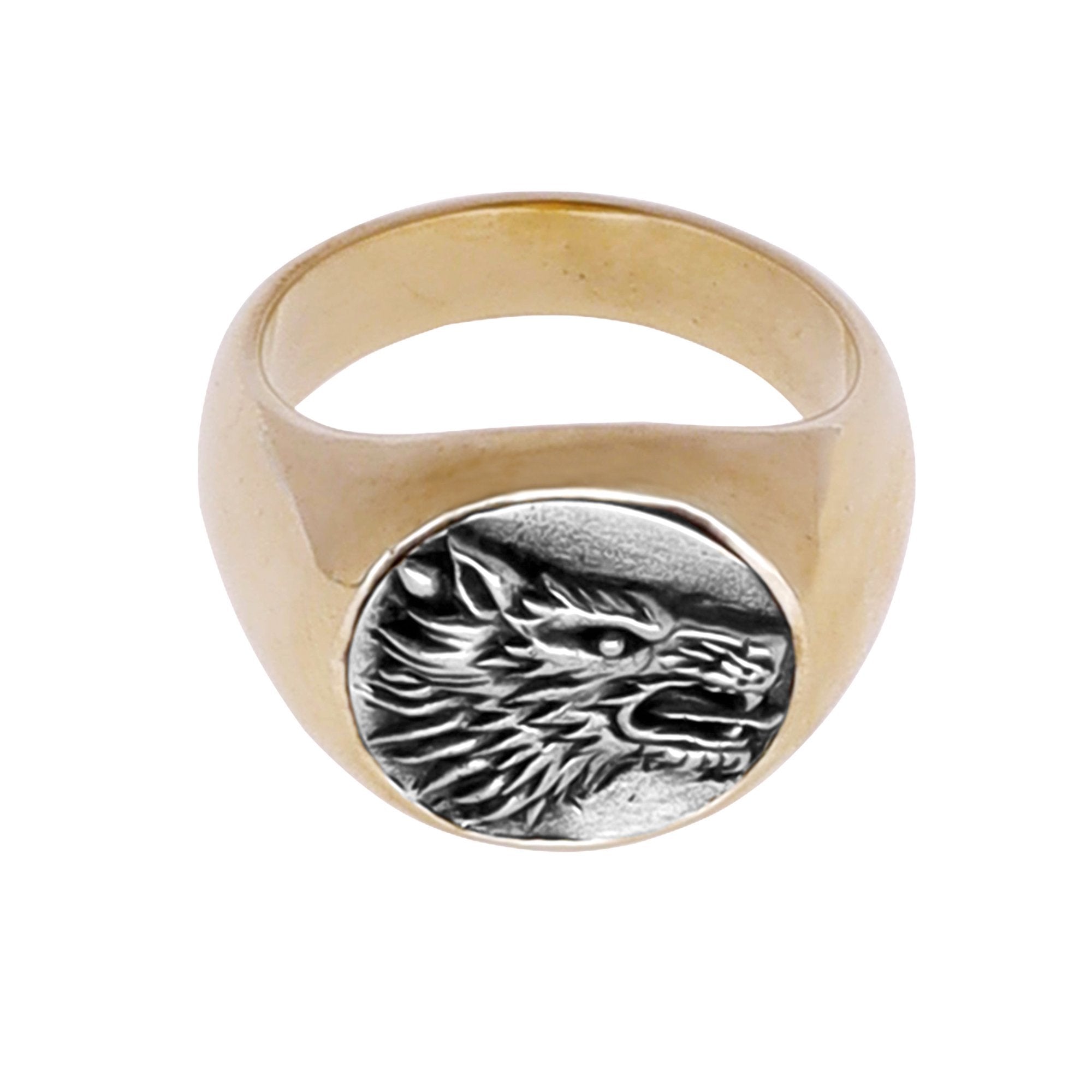 WOLF RING | BRASS W/925 STERLING SILVER EMBLEM